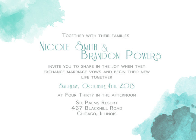 Printable Watercolor Invitation Diy For Wedding Or Special Event on Luulla